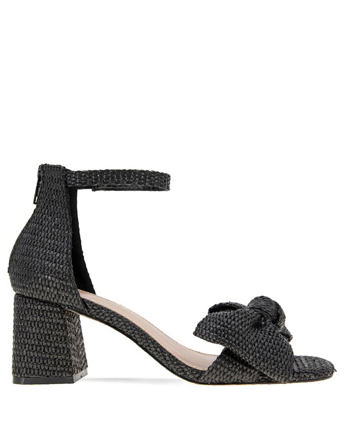 BCBGeneration Women's Dappel Raffia Block Heel Sandals - Macy's
