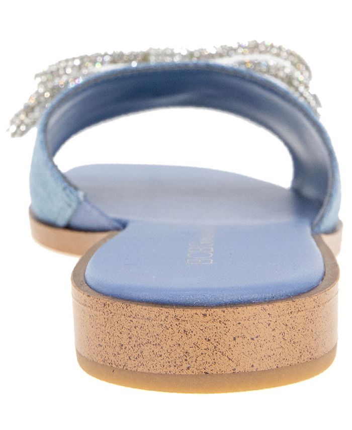 BCBGeneration Women's Laffi Rhinestone Bow Slide Sandals - Macy's