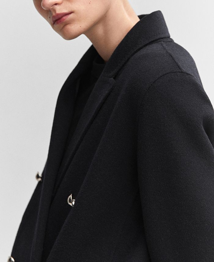 MANGO Women's Handmade Buttoned Wool Coat - Macy's