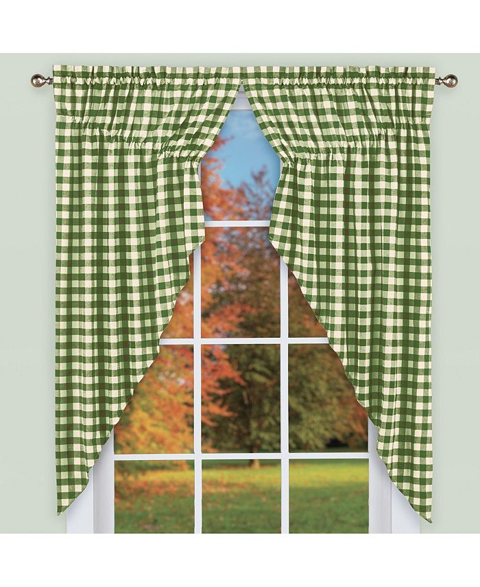 Collections Etc Buffalo Check Country Style Window Swag Curtain Set ...