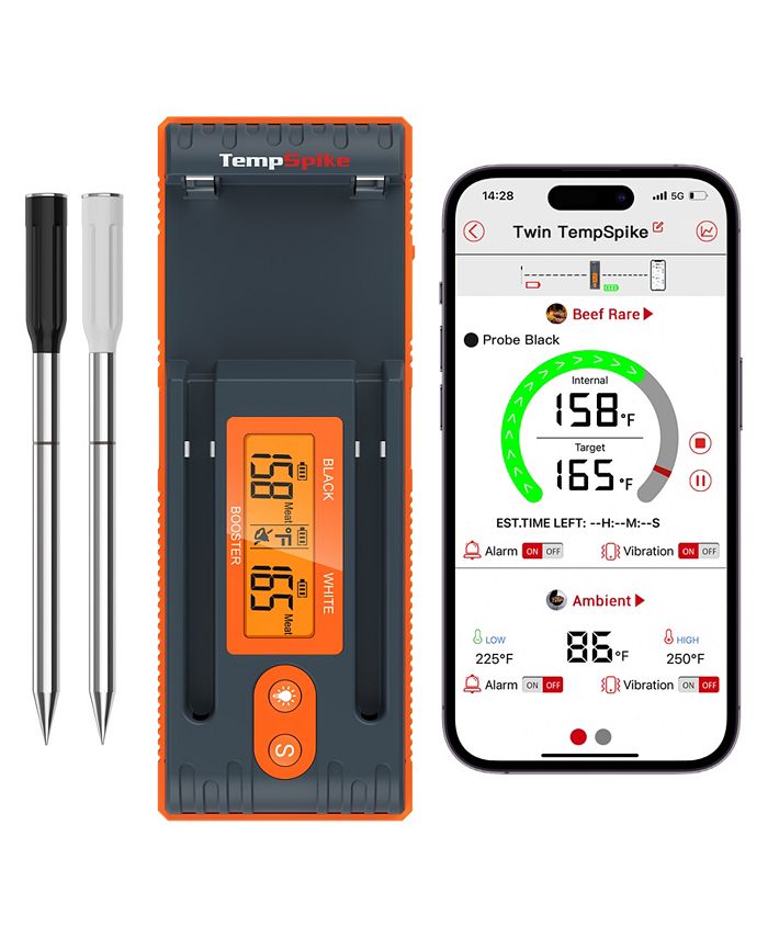 ThermoPro Pack of 1 Twin TempSpike 500' Truly Wireless Meat Thermometer ...