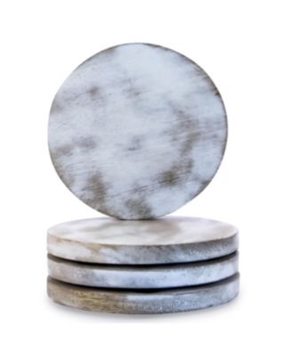 Elegant White Round Coaster Set of 4 - Macy's