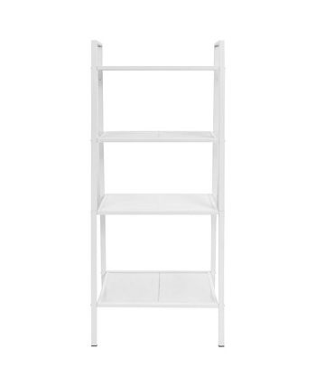 vidaXL Ladder Bookcase 4 Tiers Metal White - Macy's