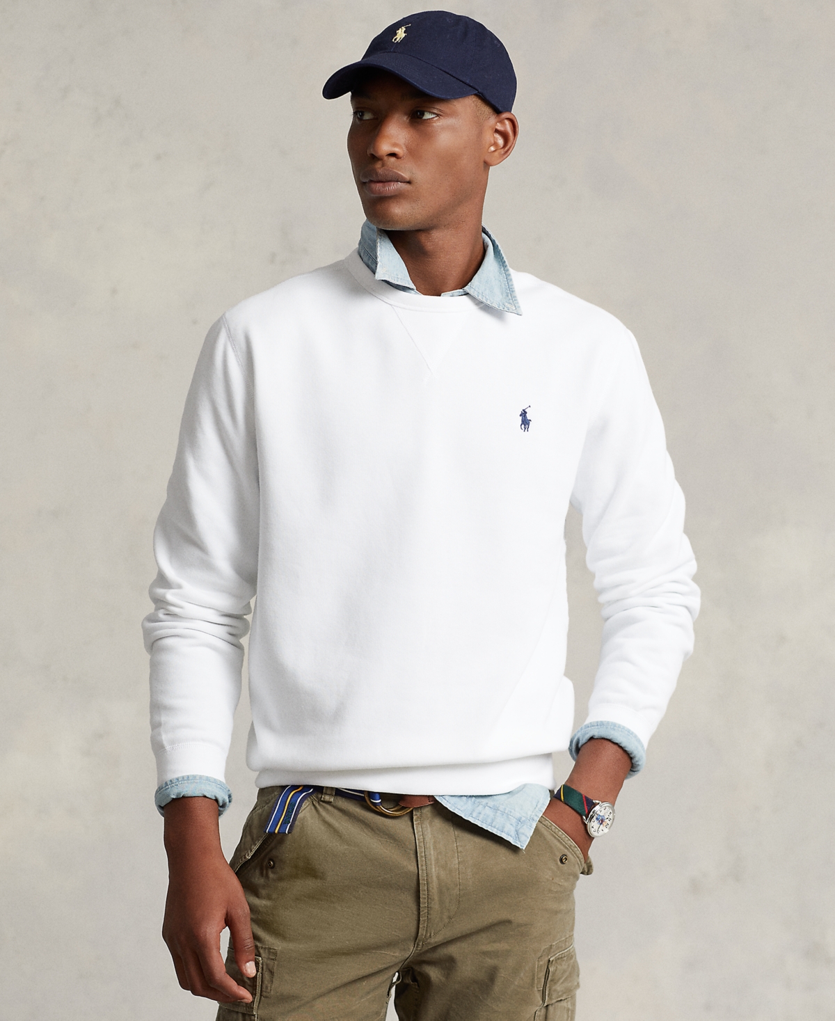 Click here for Polo Ralph Lauren Mens Rl Fleece Sweatshirt - Whit... prices
