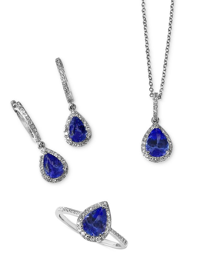 EFFY Collection EFFY® Tanzanite & Diamond Pear Halo Jewelry Collection ...