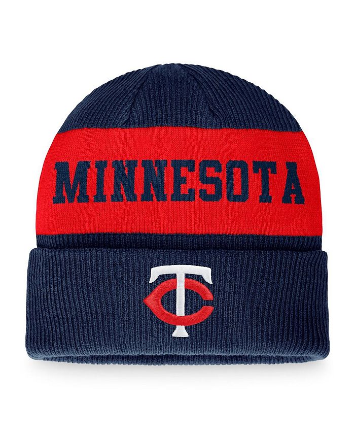 Fanatics Men's Navy, Red Minnesota Twins Wordmark Cuffed Knit Hat - Macy's