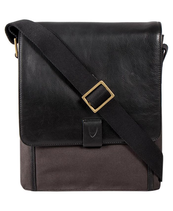 Hidesign Aiden Genuine Leather & Canvas Medium Crossbody Unisex ...