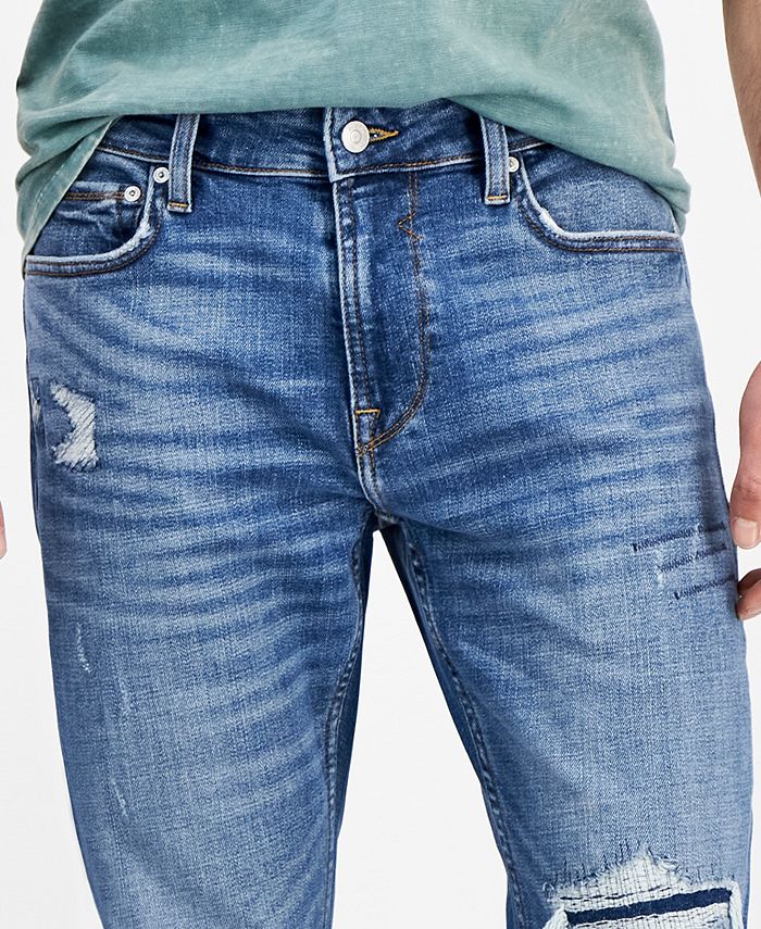 GUESS Men's Regular-Straight Fit Destroyed Jeans - Macy's