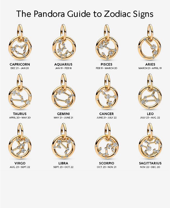 Pandora 14k Gold-Plated Zodiac Dangle Charm - Macy's