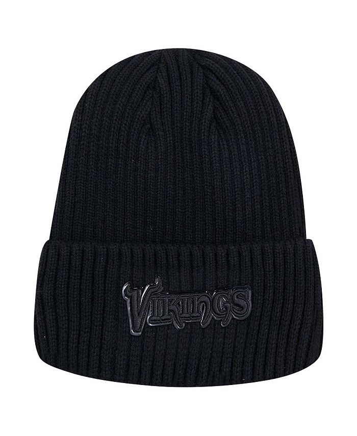 Pro Standard Men's Minnesota Vikings Triple Black Cuffed Knit Hat - Macy's