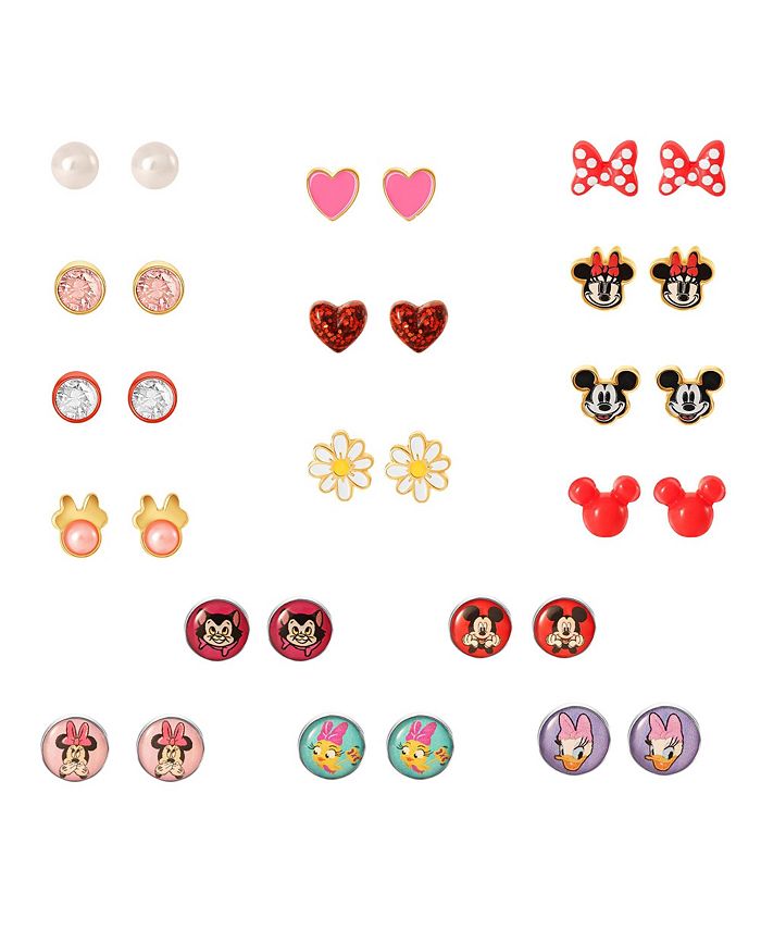 Disney Mickey, Minnie Mouse & Friends Stud Earrings Pack of 16 Pairs ...