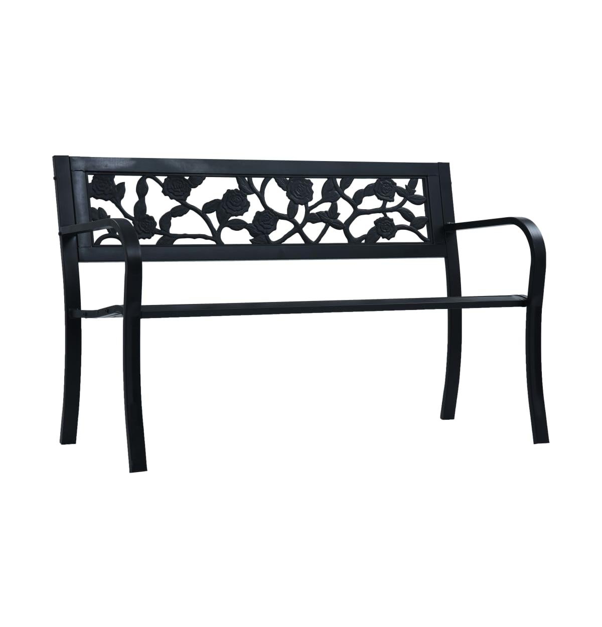 Click here for Patio Bench 49.2 Black Steel - Black prices