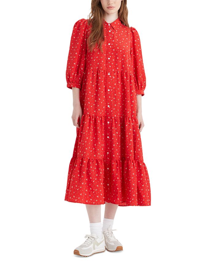 Levi's Women's Cynthia Button-Front A-Line Midi Dress - Macy's