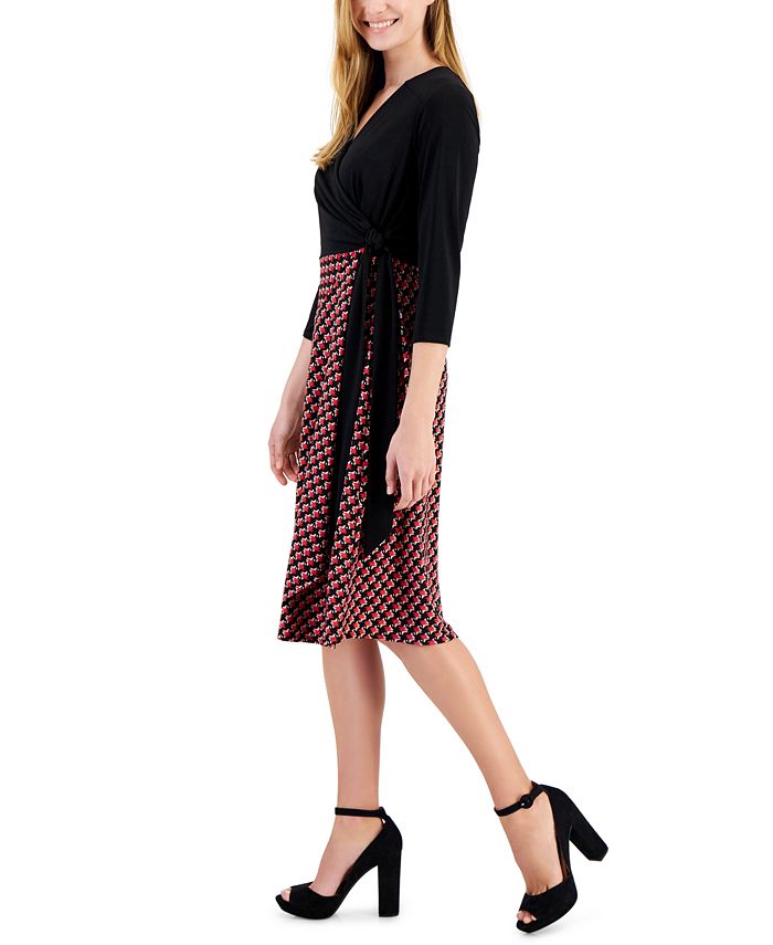 Robbie Bee Women's 3/4-Sleeve Midi Dress - Macy's