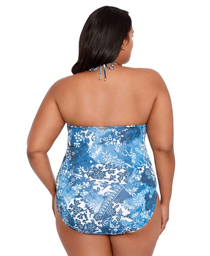 Lauren Ralph Lauren Plus Size Bandeau Halter One Piece Swimsuit Macys