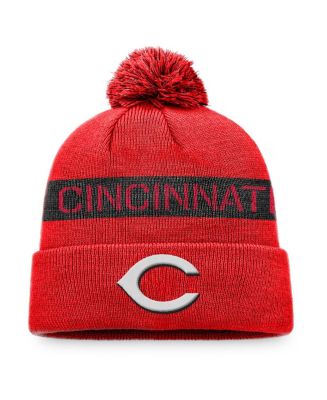 Men's Fanatics Red, Black Cincinnati Reds League Logo Cuffed Knit Hat ...