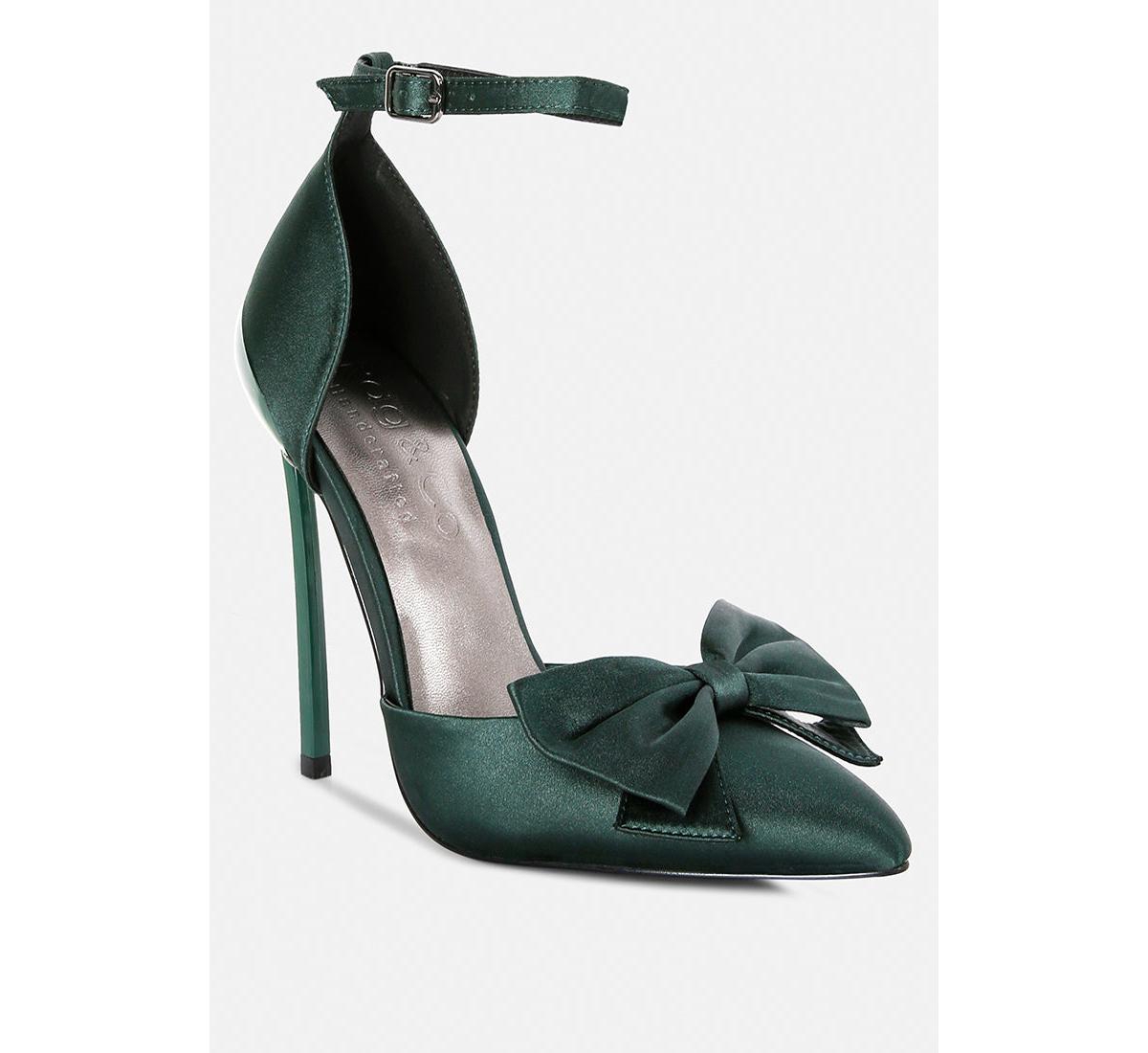 Click here for Dingles Womens Bow Embellished Satin Stiletto Sand... prices