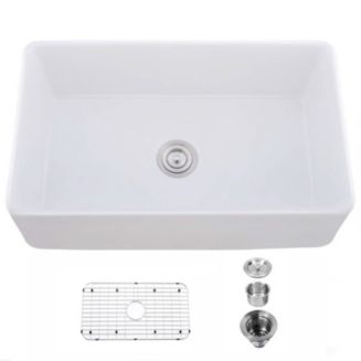 Streamdale Furniture 33 L X 20 W Single Basin Ceramic Farmhouse Kitchen ...