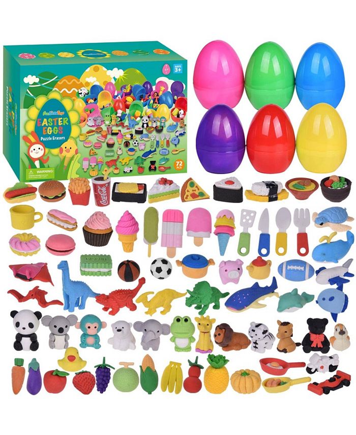Fun Little Toys Easter Eggs Prefilled with Take Apart Erasers 72pcs ...