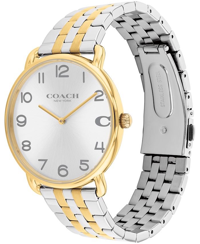 COACH Men's Elliot Two-Tone Stainless Steel Bracelet Watch 40mm - Macy's