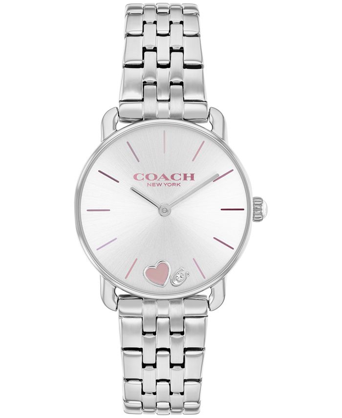 COACH Women's Elliot Silver-Tone Stainless Steel Bracelet Watch 28mm ...