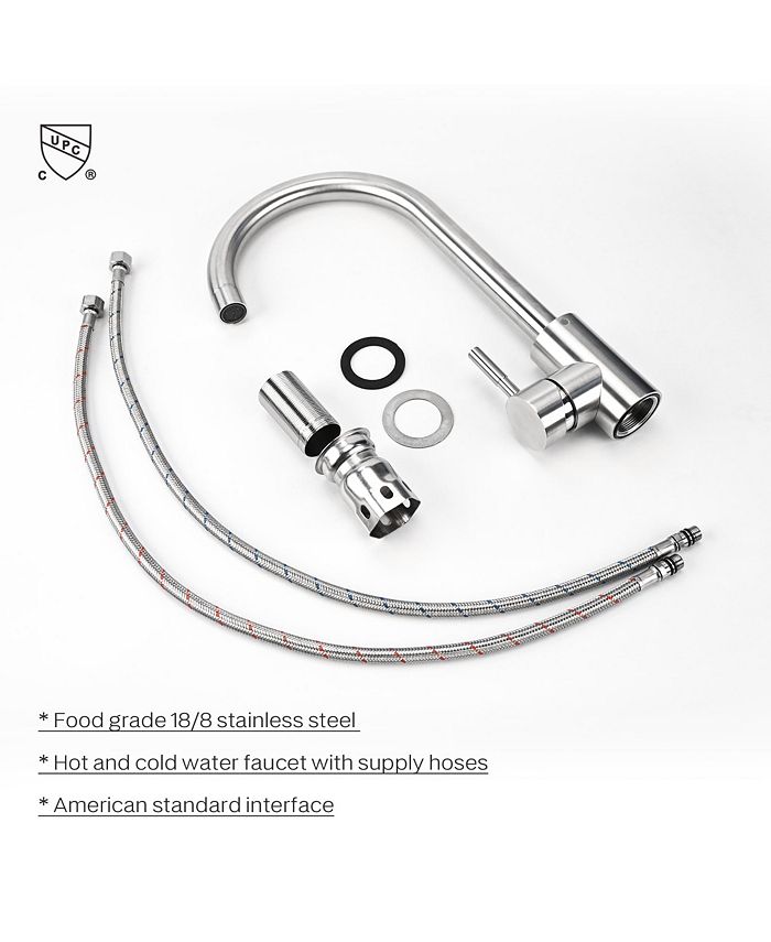 Mega Casa Free Standing Stainless Steel Kitchen Sink with Faucet ...