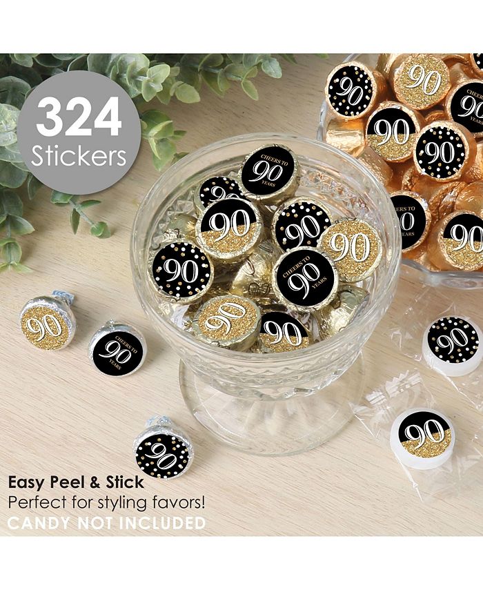 Big Dot of Happiness Adult 90th Birthday Gold Small Round Candy ...