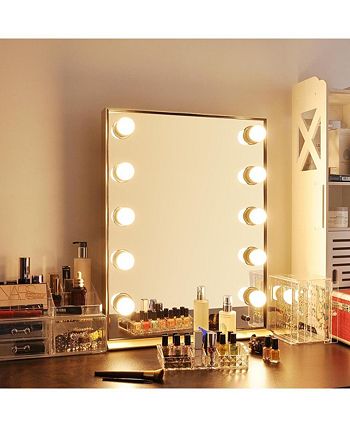 Byootique Lighted Hollywood Vanity Mirror 10pcs Dimmable LED Tabletop ...