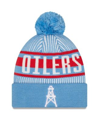 Men's New Era Light Blue Houston Oilers Striped Cuffed Knit Hat with ...