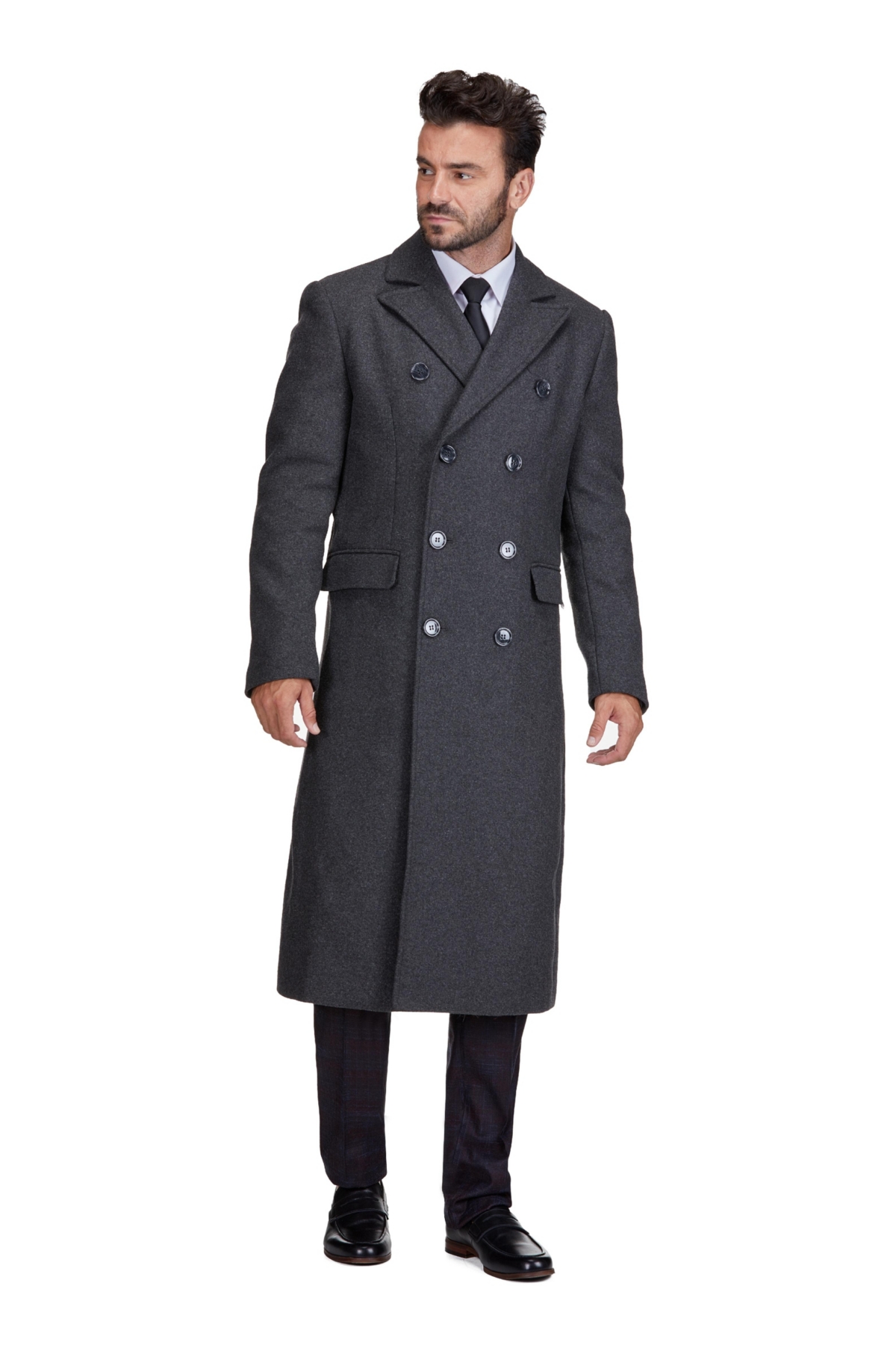 Click here for Braveman Mens Double-Breasted Knee Length Wool Ble... prices