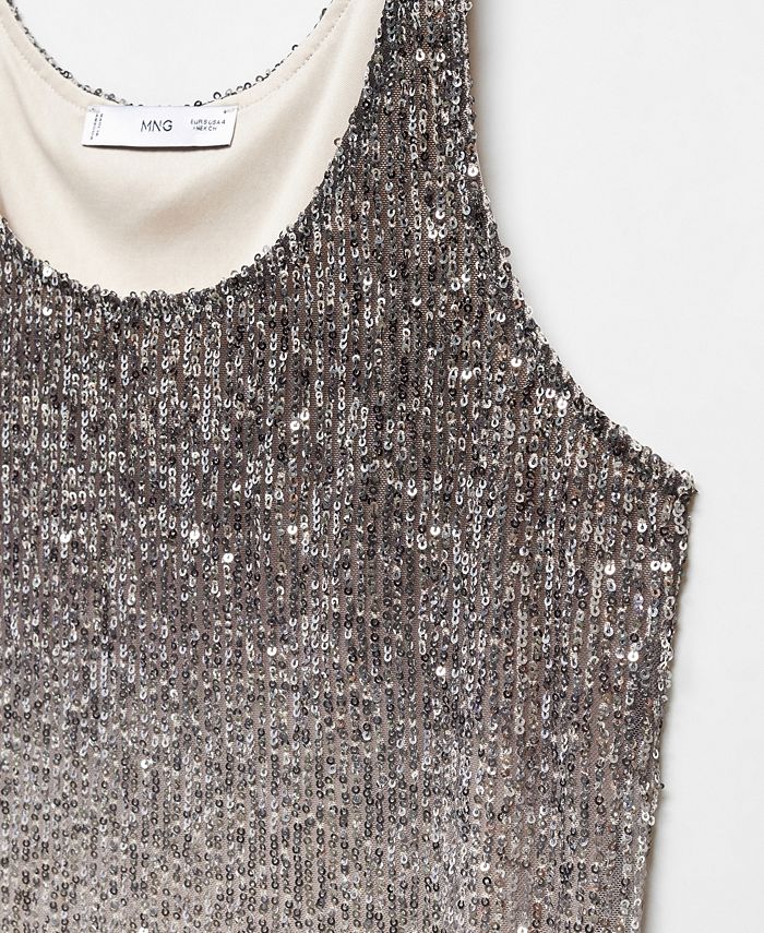 MANGO Women's Sequined Strap Top - Macy's