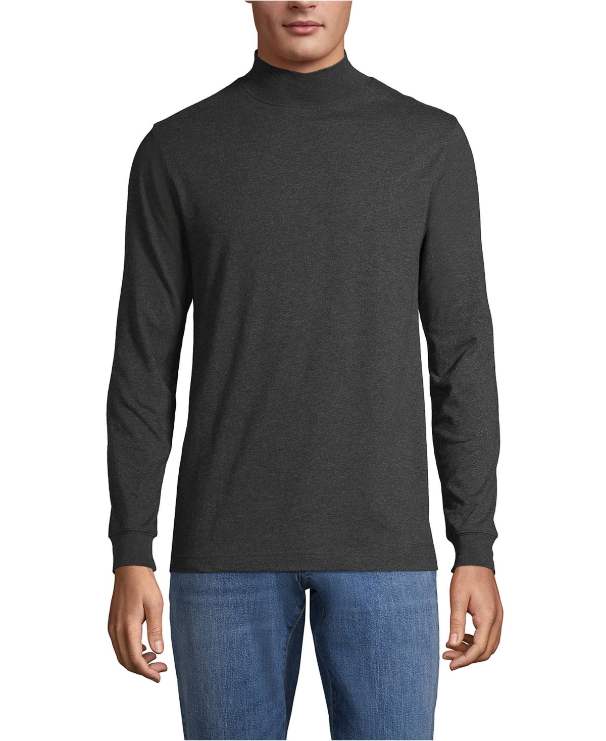 Click here for Lands End Big & Tall Super-t Mock Turtleneck - Dar... prices