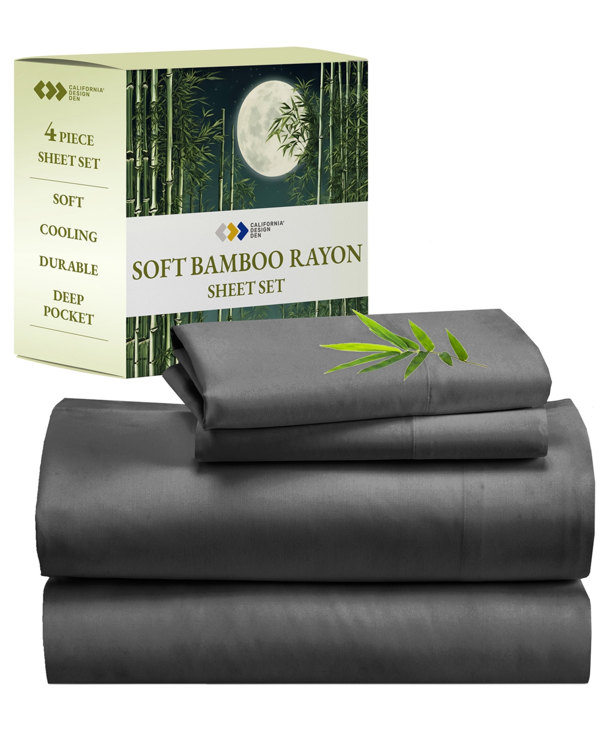 Click here for King 4 Piece Rayon from Bamboo Deep Pocket Sheet S... prices