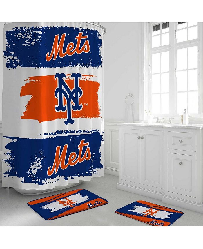 Pegasus Home Fashions New York Mets Shower Curtain and Bath Mat Set ...