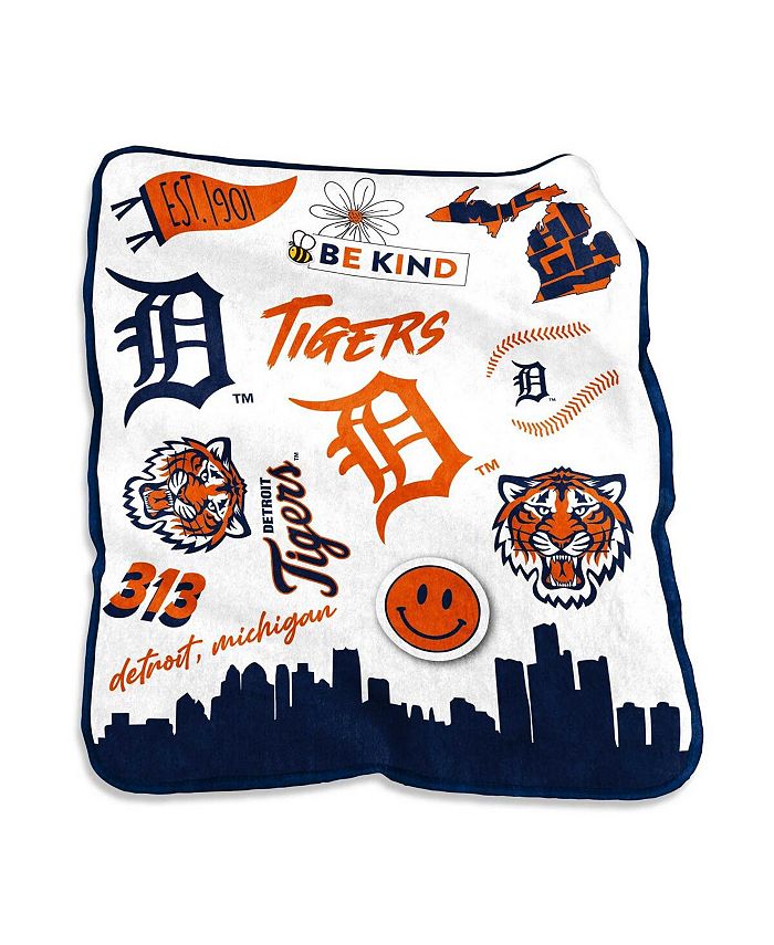 Logo Brands Detroit Tigers 50'' x 60'' Native Raschel Plush Throw ...