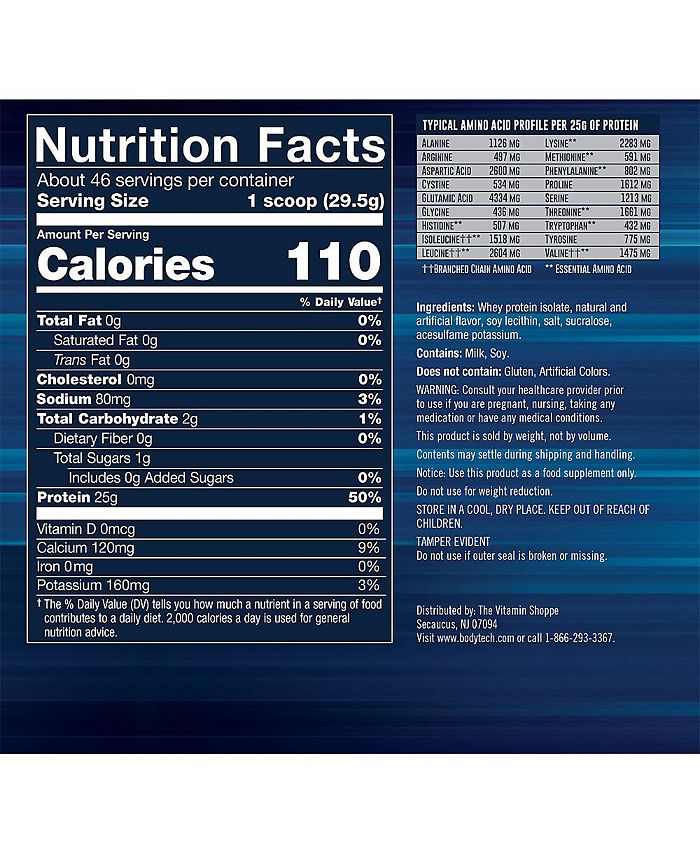 BodyTech Whey Protein Isolate Powder - Fruity Cereal (3 lbs./46 ...