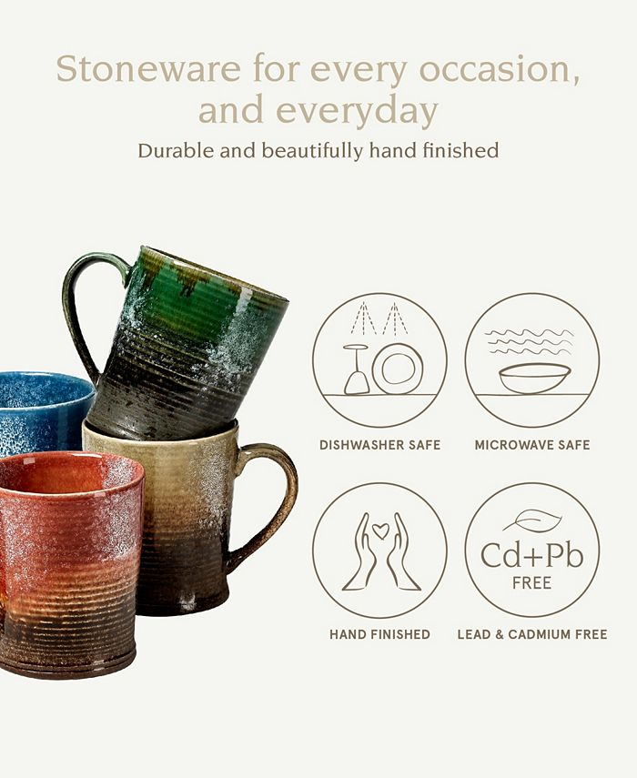 over&back Blaze Mugs Assorted Colors, Set Of 4 - Macy's