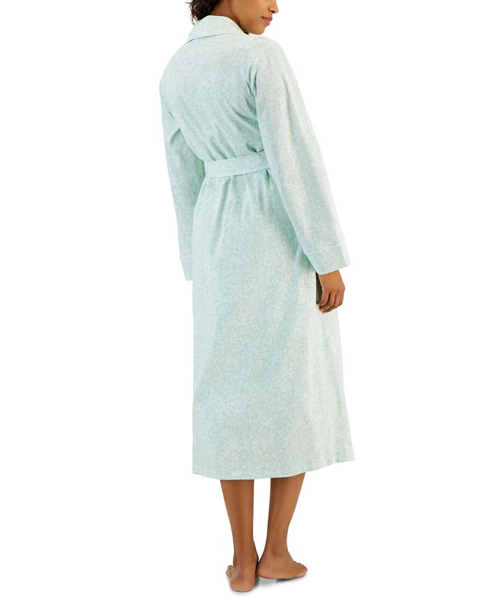 Charter Club Women's Cotton Floral Belted Robe, Created for Macy's - Macy's