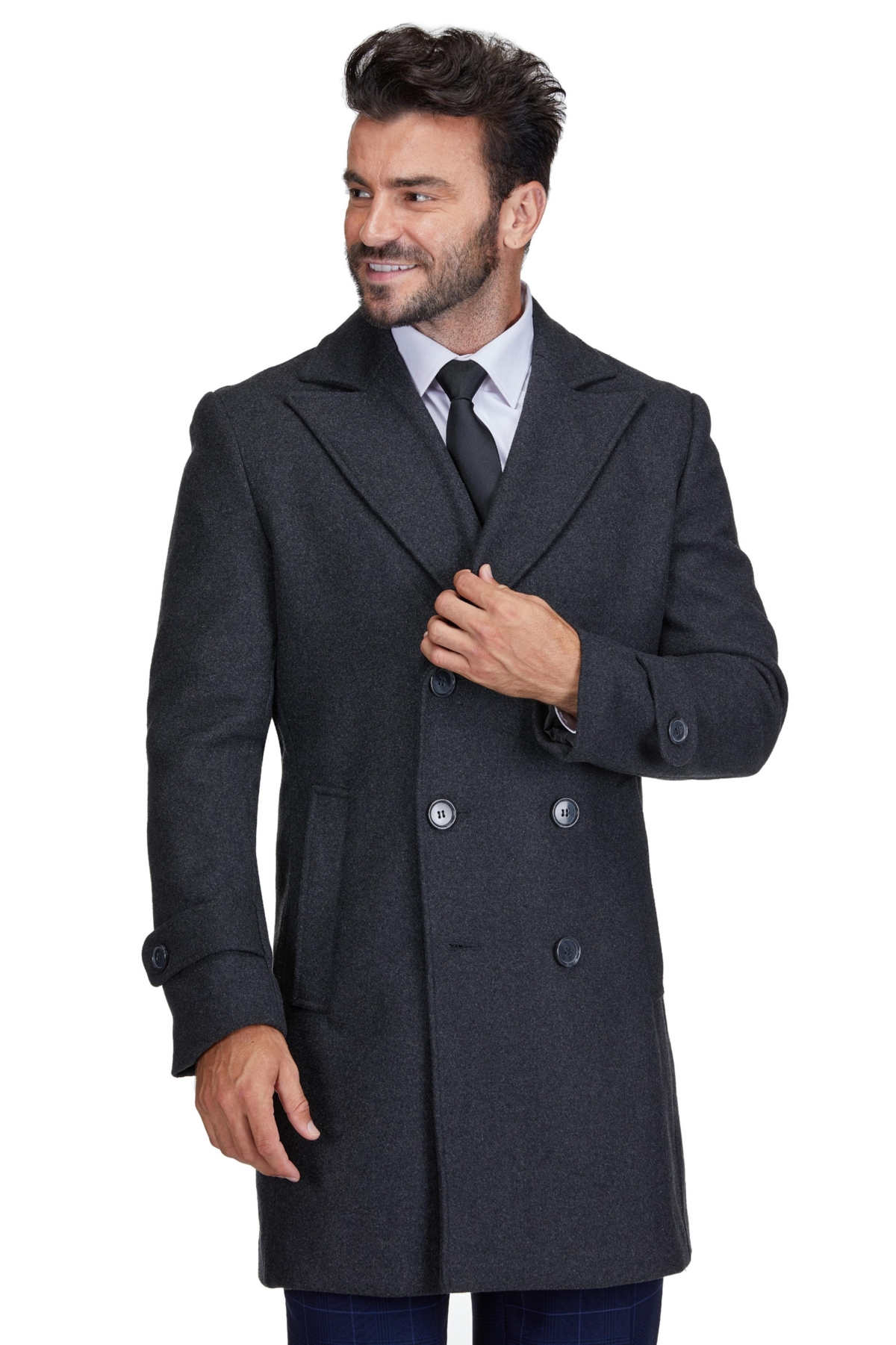 Click here for Braveman Mens Double Breasted Pea Coat Wool Blend... prices