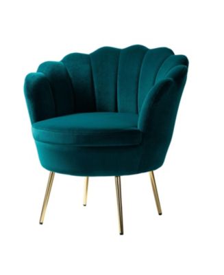 Hulala Home Modern Velvet Barrel Chair with Channel Tufted Back - Macy's