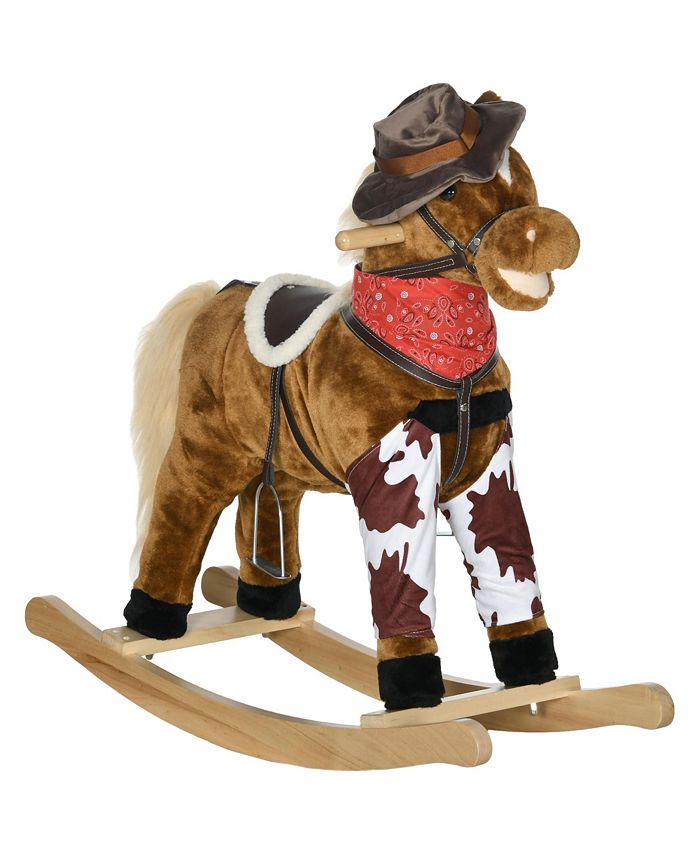 Qaba Baby Rocking Horse, Large Riding Horse W/ Realistic Sounds - Macy's