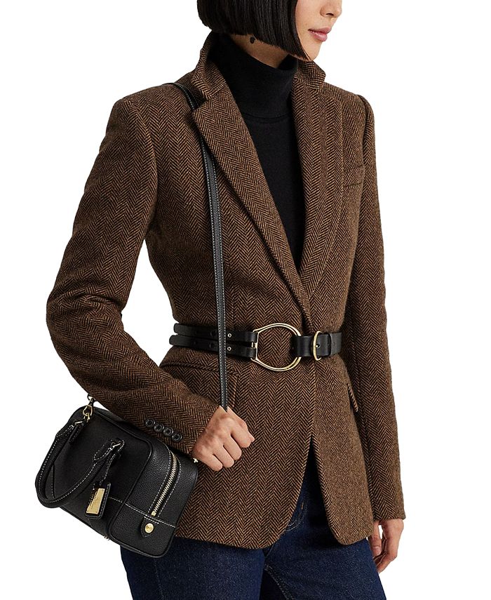 Lauren Ralph Lauren Pebbled Leather Small Emerie Satchel - Macy's