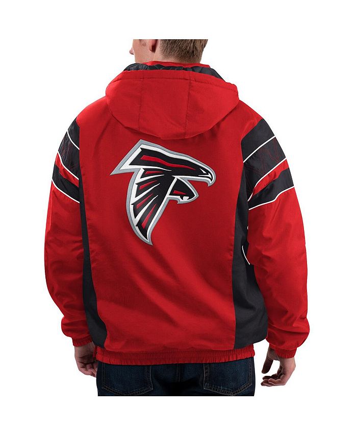 Starter Men's Red, Black Atlanta Falcons Home Team Half-Zip Hoodie ...