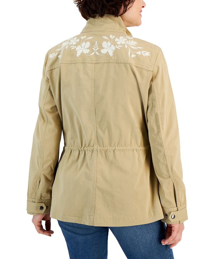 Style & Co Women's Floral-Embroidered Jacket, Created for Macy's - Macy's