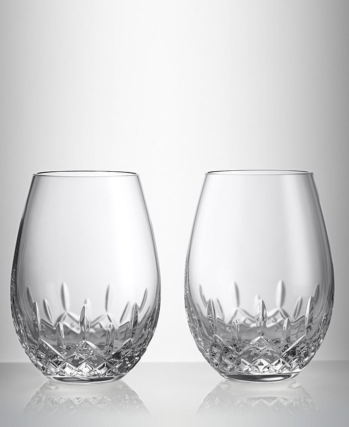 Waterford Lismore Essence Red Wine Stemless 20.5 oz, Set of 2 - Macy's