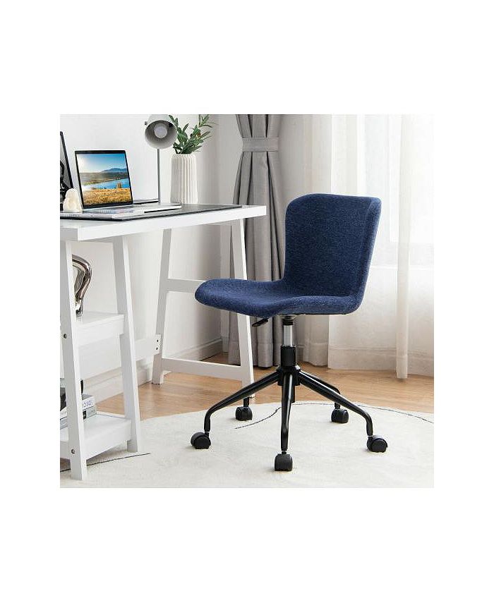 Slickblue Mid Back Armless Office Chair Adjustable Swivel Linen Task ...