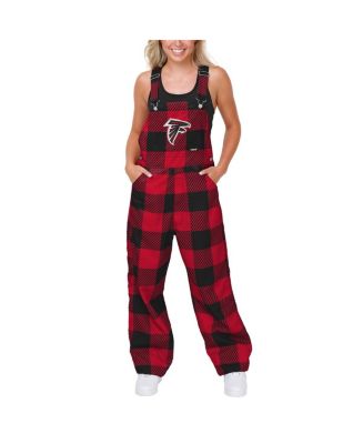 Women's FOCO Red Atlanta Falcons Big Logo Plaid Overalls - Macy's