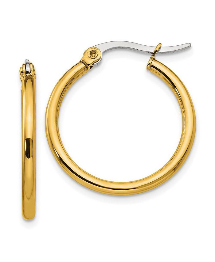 Chisel Stainless Steel Polished Yellow plated Hoop Earrings - Macy's