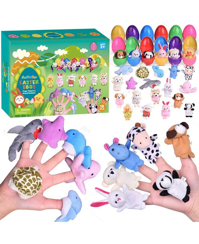 Fun Little Toys Easter Eggs Prefilled with Plush Puppet Toys 18pcs - Macy's