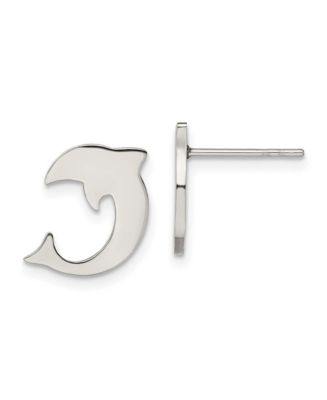 Chisel stainless Steel Polished Dolphin Earrings - Macy's